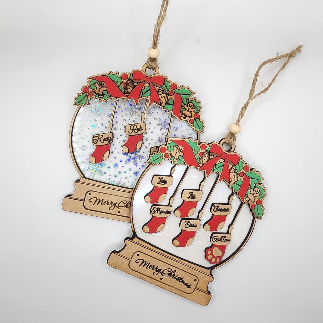 Custom Snow Globe Stockings Ornament - Etsy