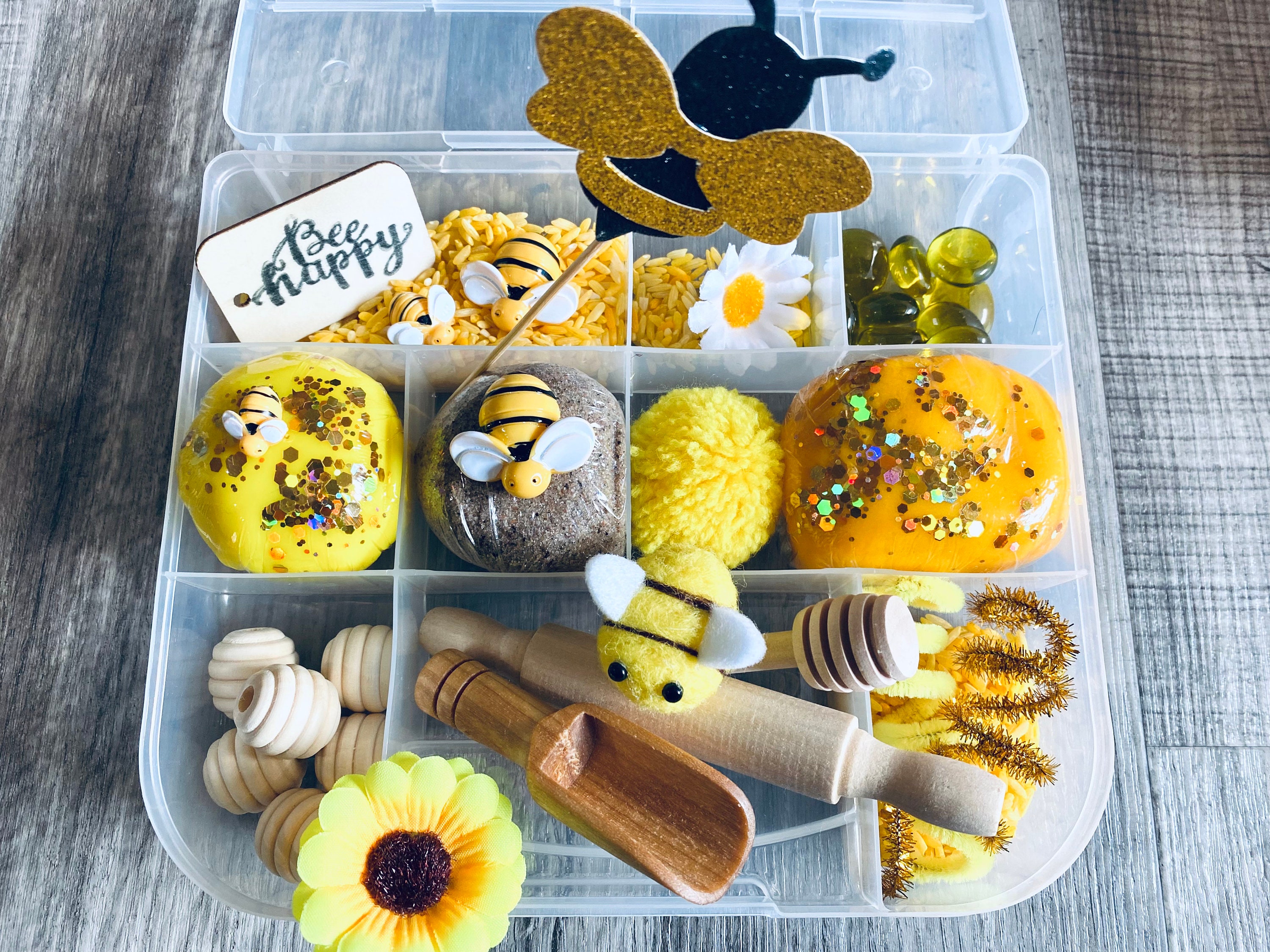 Bee Happy Sensory Play Dough Kit: Kids Travel Busy Box - Etsy