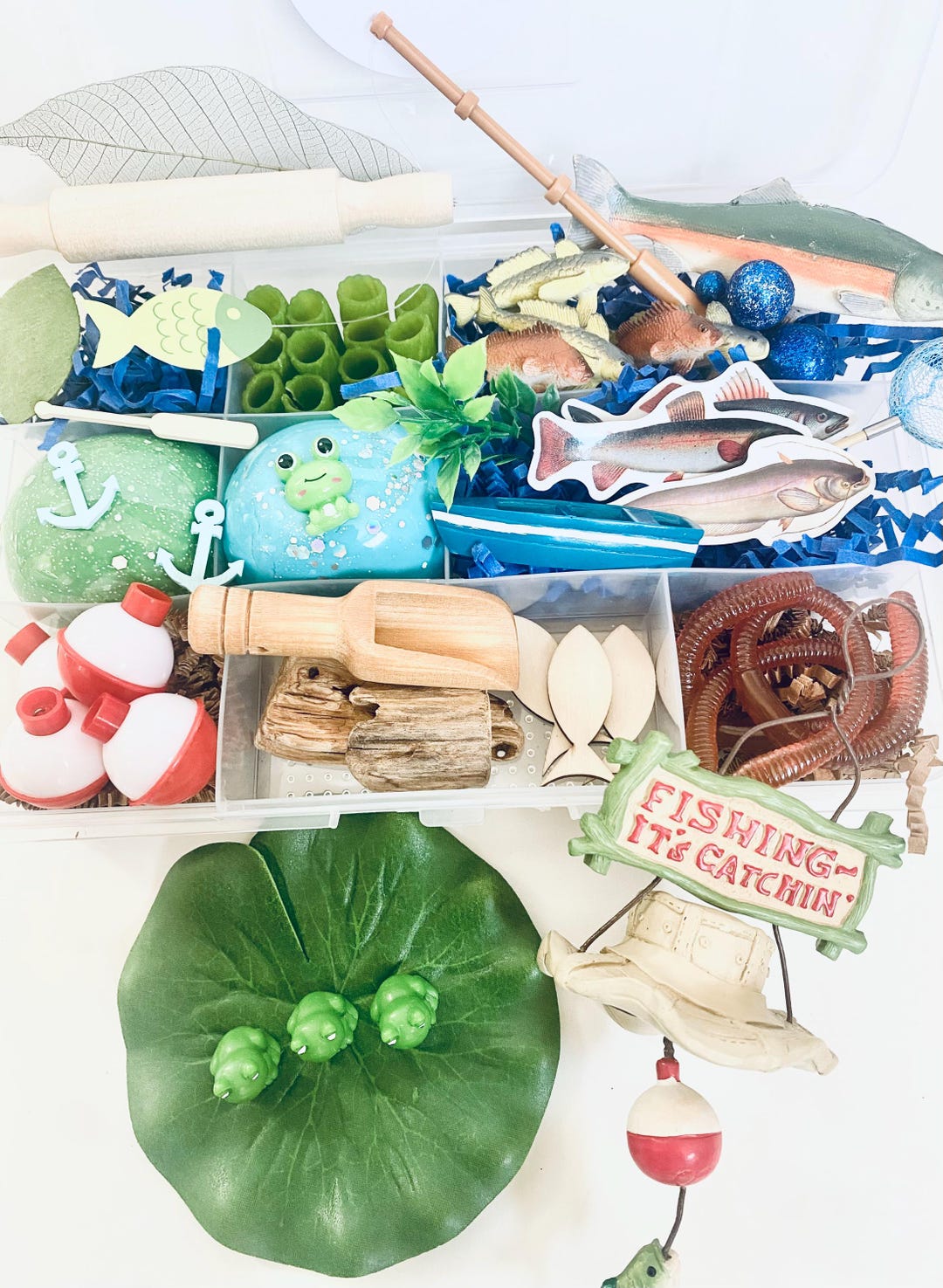 Fishing Play Dough Kit, Play Dough Kit, Gone Fishing Sensory Play, Play ...