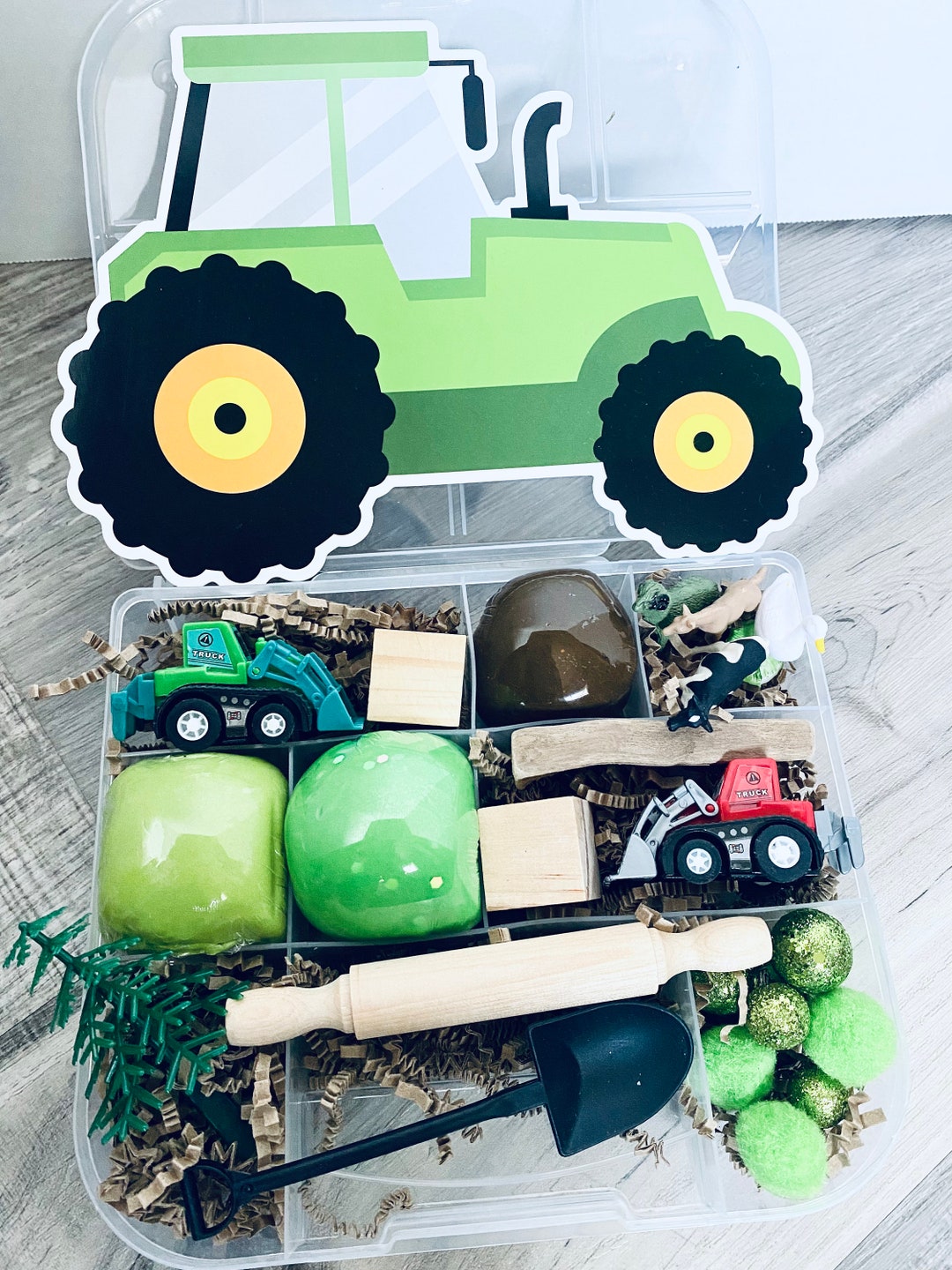Tractors Sensory Play Kit, Sensory Box, Gift for Boy, Boy Gift, Playdoh ...