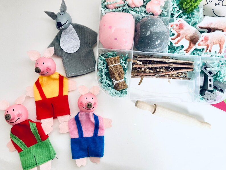The Three Little Pigs Sensory Play Kit Kids Busy Box Sensory - Etsy