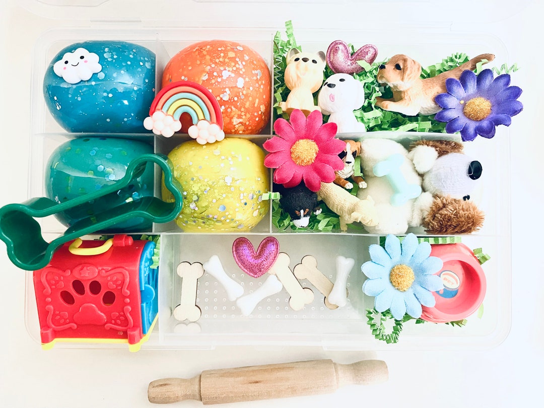 Puppy Play Dough Kit, Dog Sensory Kit, Spring Sensory Play, Sensory ...