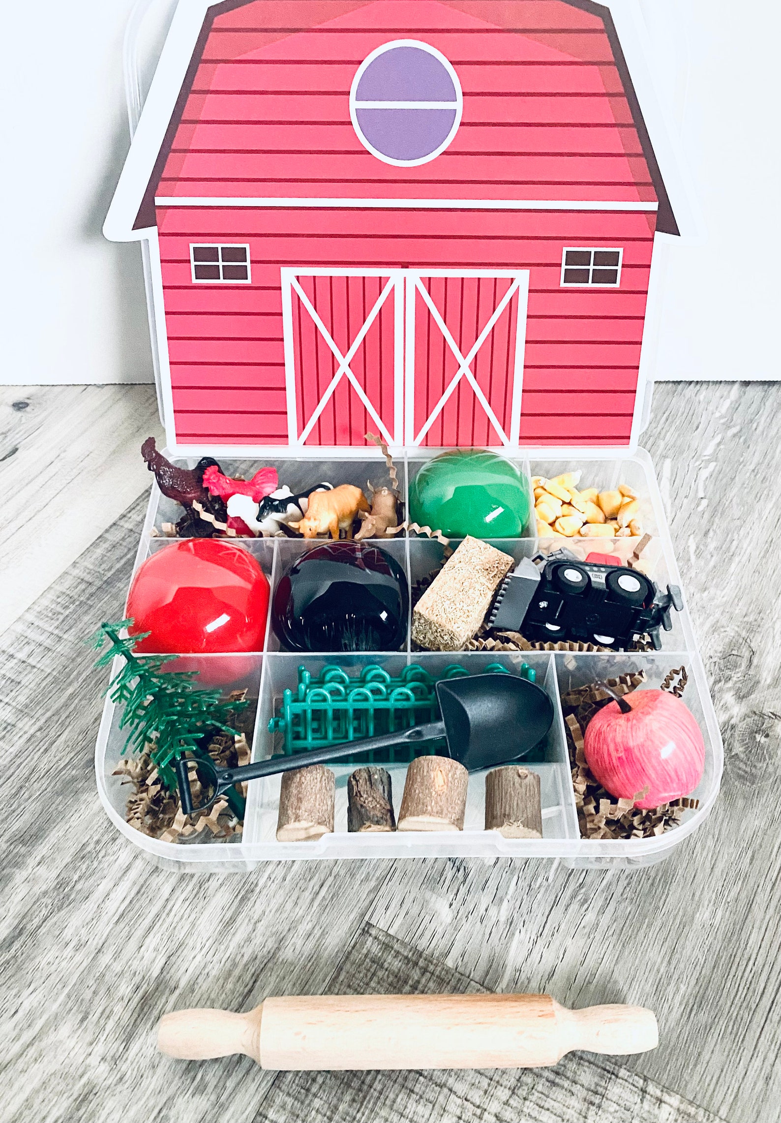 Farm Sensory Play Kit, Sensory Box, Gift for Boy, Boy Gift, Playdoh Kit ...