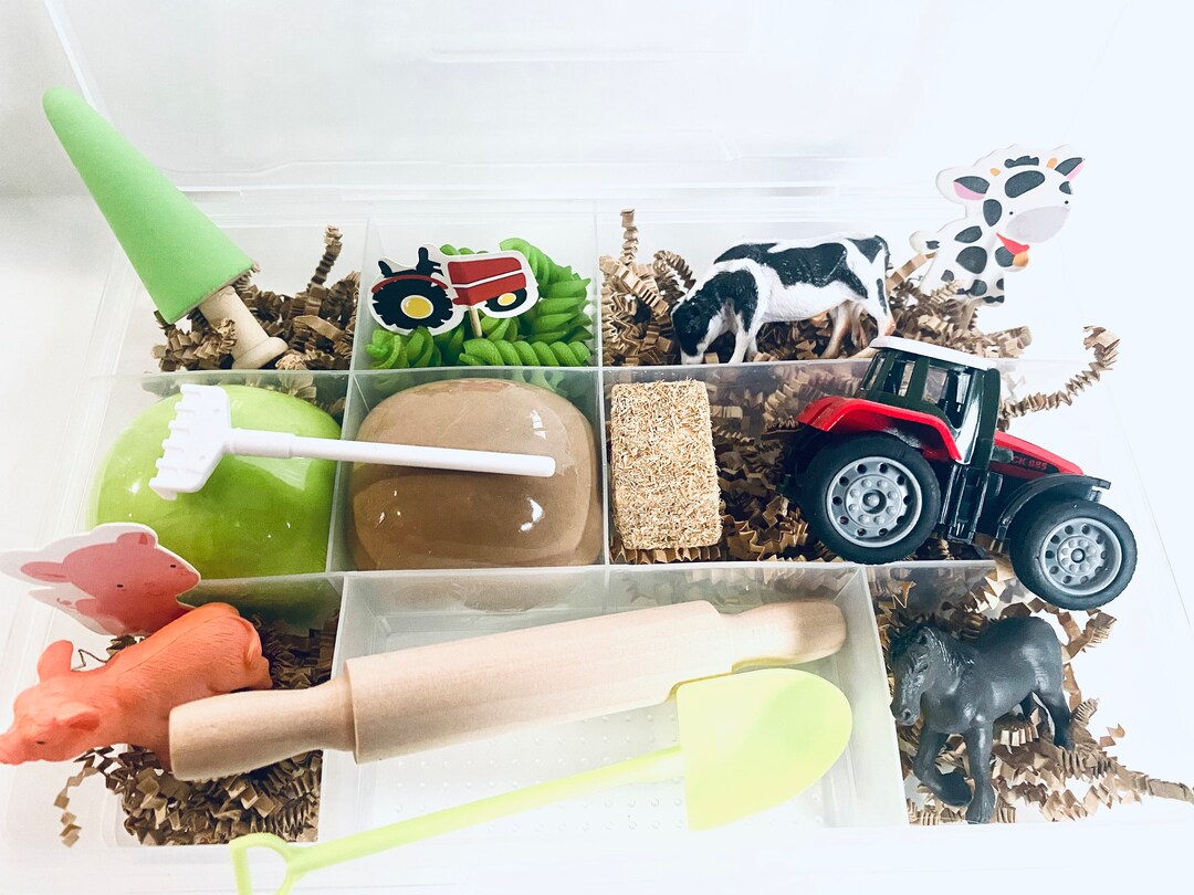 Farm Sensory Play Kit, Sensory Box, Gift for Boy, Boy Gift, Playdoh Kit ...