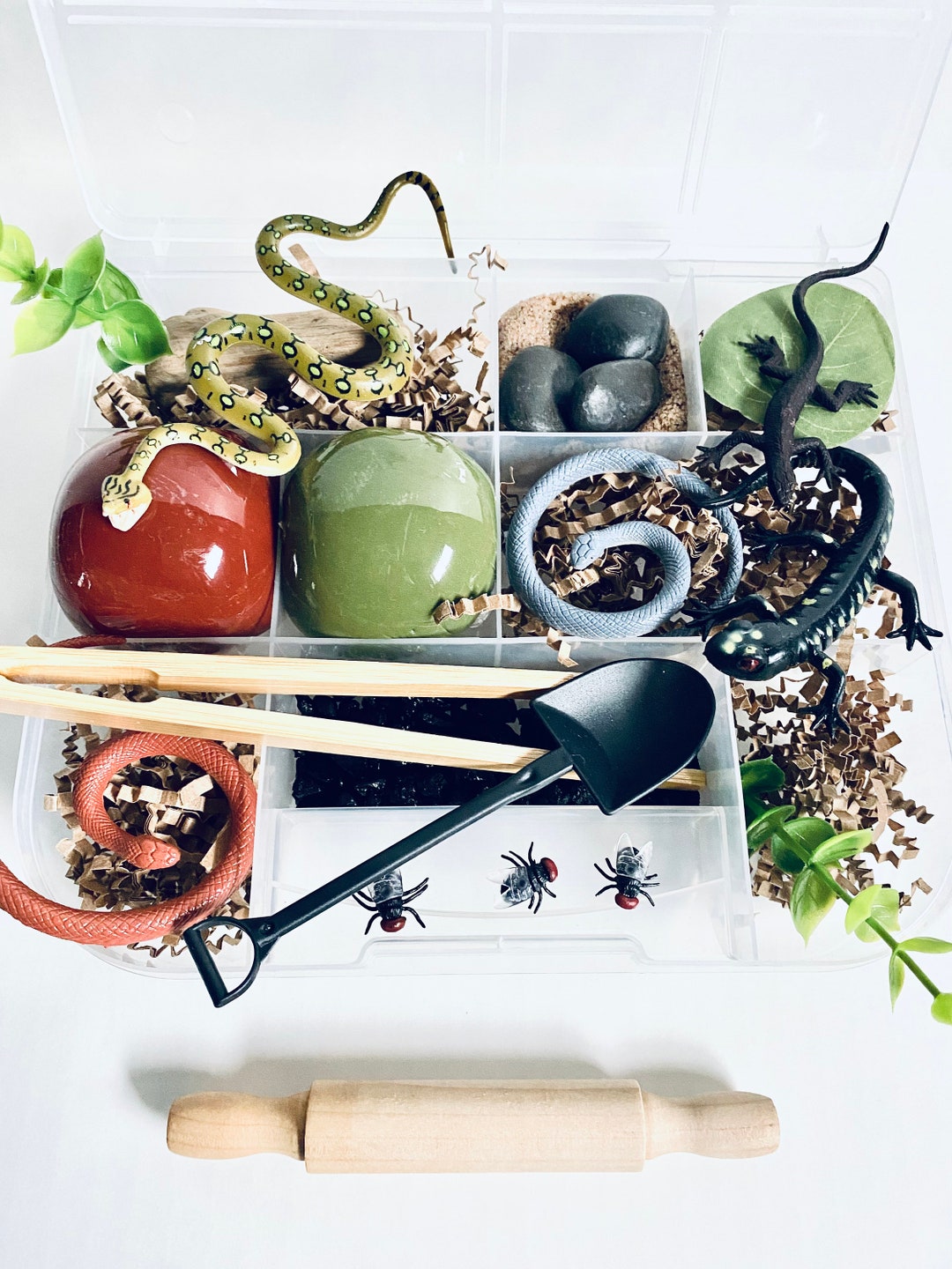 Reptile Play Dough Kit, Play Dough Kit, Lizards and Snakes Sensory Play ...