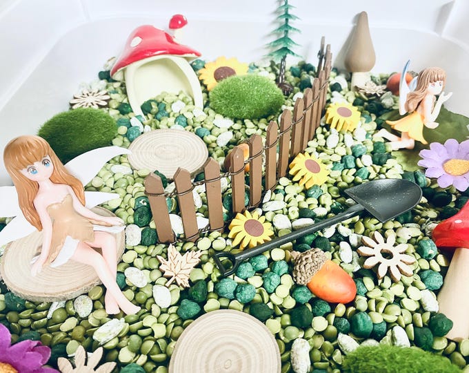 XL Fairy Garden Sensory Kit, BIN INCLUDED!! Fairy Sensory Play, Fairies ...