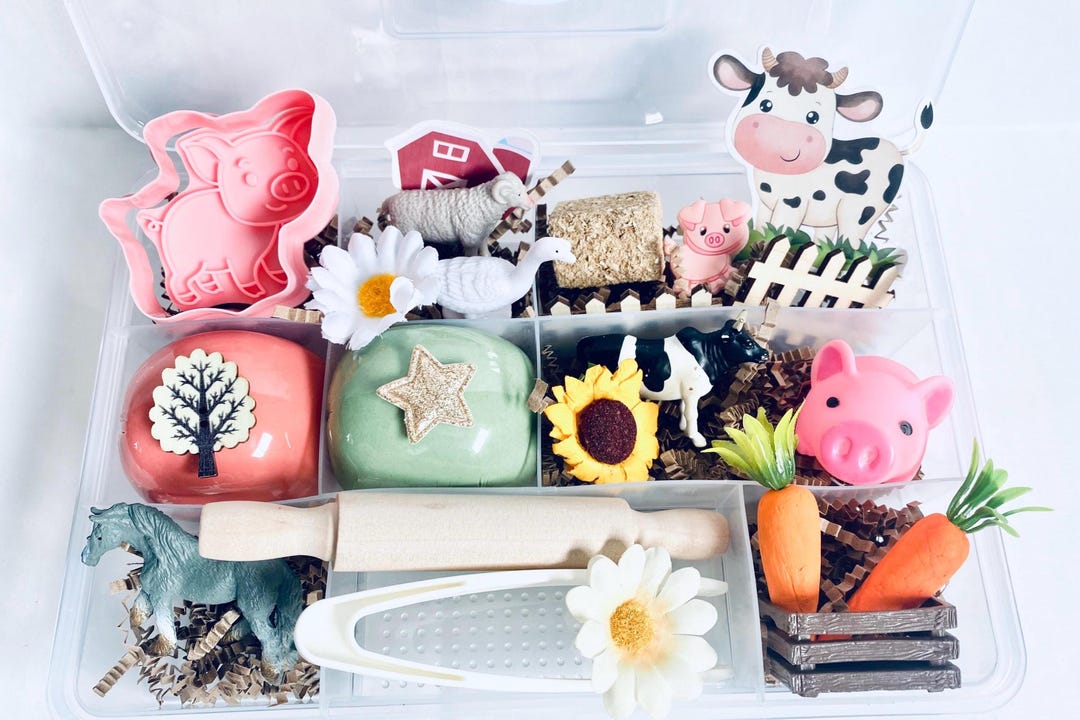 Farm Sensory Play Kit, Sensory Box, Gift for Boy, Boy Gift, Playdoh Kit ...
