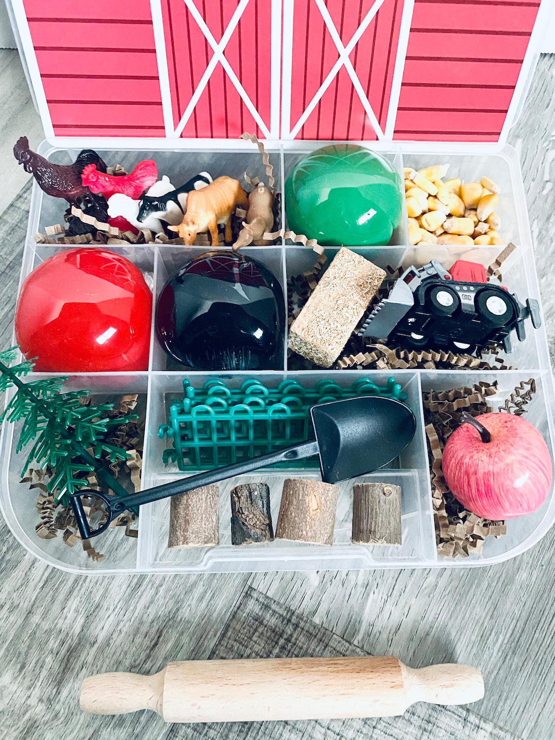 Farm Sensory Play Kit, Sensory Box, Gift for Boy, Boy Gift, Playdoh Kit ...