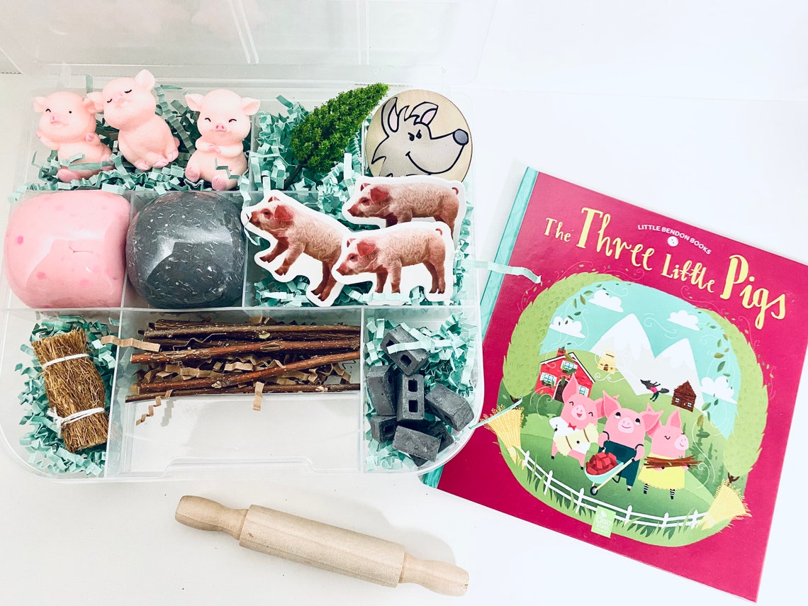 The Three Little Pigs Sensory Play Kit Kids Busy Box Sensory - Etsy