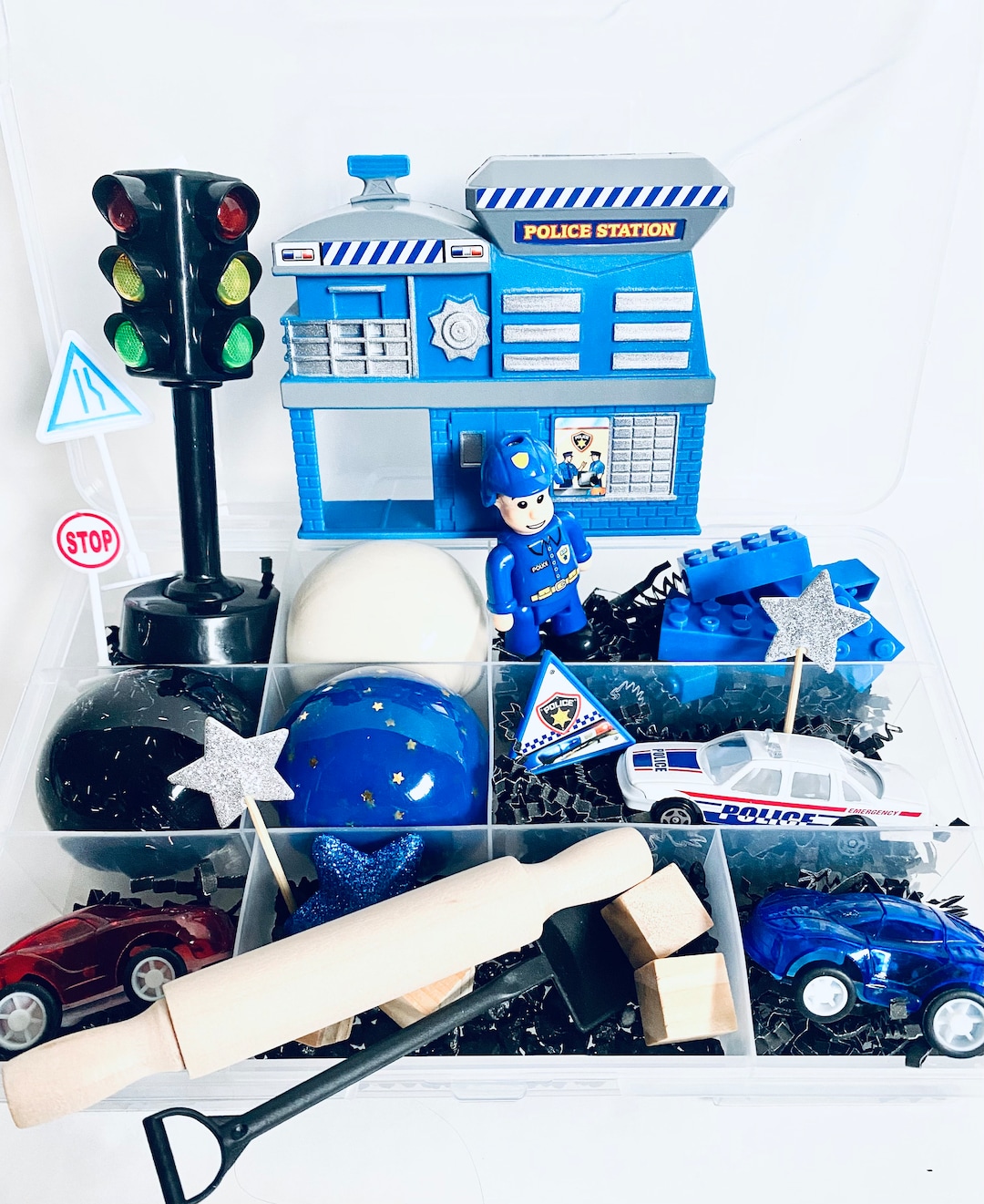 Police Sensory Kit Sensory Bin Play Dough Kit Kids Gift - Etsy