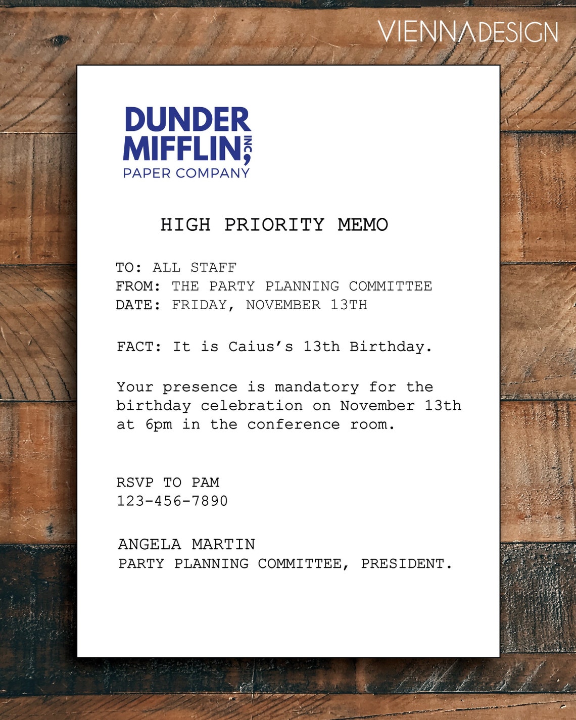 Office Themed Custom Birthday Invitation | the Office | Birthday ...