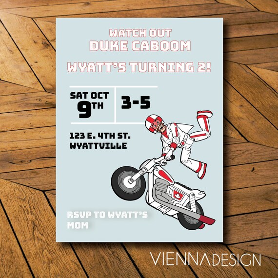 Duke Caboom Birthday Party Invitation Toy Story Second - Etsy