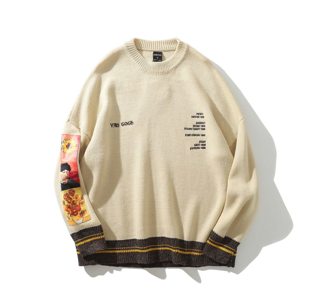 Vincent Van Gogh Sweater Vintage Unisex Knitted Pullover - Etsy UK