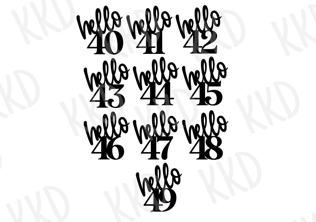 Hello 40 SVG, 40th Birthday SVG Bundle, 40 PNG, Birthday Svg, Cake ...