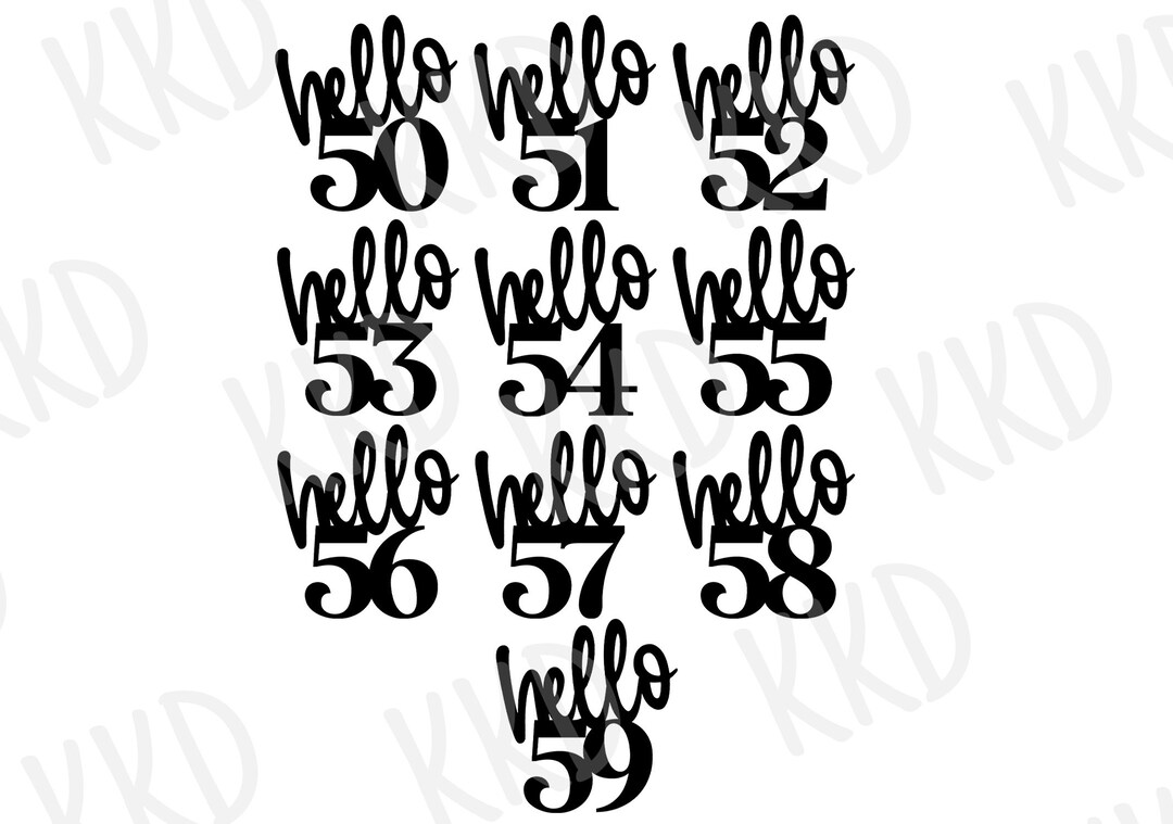 Hello 50 SVG, 50th Birthday SVG Bundle, Fifty SVG, Birthday Svg, Cake ...