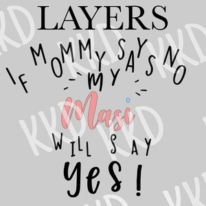 If Mommy Says No My Masi Will Say Yes SVG, Masi Print, Masi Quote, Aunt ...