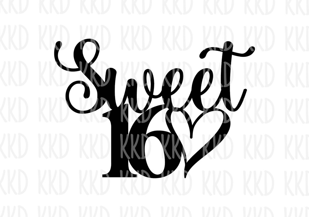 Sweet 16 SVG, Birthday SVG, 16th Birthday SVG, 16th Birthday Cake ...