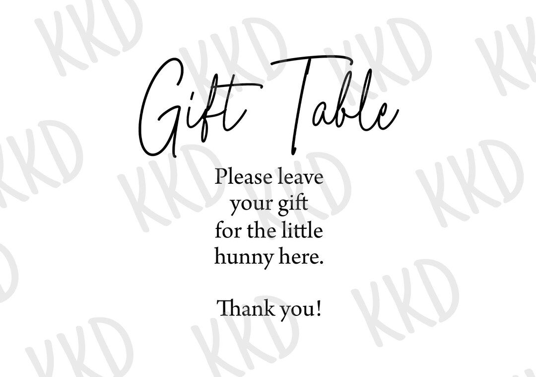 Gift Table, Table Sign SVG, Winnie Shower SVG, Baby Shower Sign, Gift ...