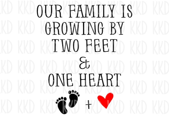 Our Family is Growing by Two Feet and One Heart SVG Pregnancy - Etsy
