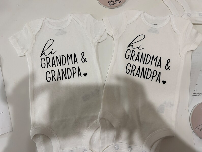 Hi Grandma and Grandpa SVG: Pregnancy Announcement (digital Download ...