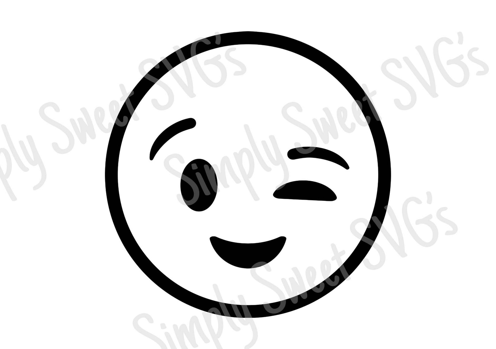 Wink Emoji SVG Winking SVG Digital Files png dxf Cricut | Etsy