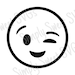 Wink Emoji SVG, Winking SVG, Digital Files, Png, Dxf, Cricut Silhouette ...