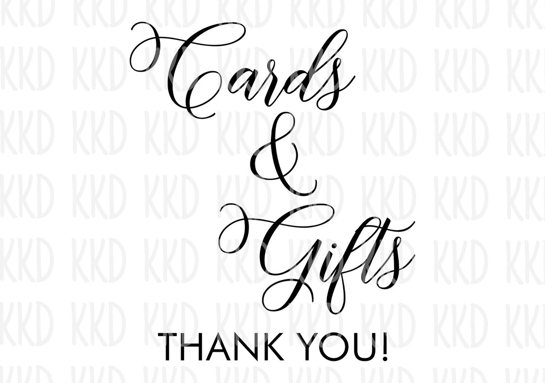 Cards and Gifts SVG, Wedding Sign, Engagement Sign, Birthday Party Sign ...