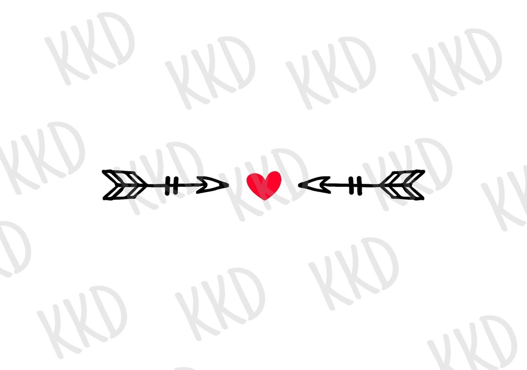Heart Arrow Divider SVG, Valentine SVG Arrows, Heart Arrow SVG ...