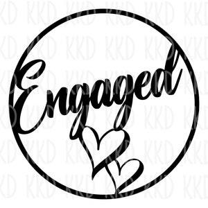 Engaged SVG, Engaged Sign, Engagement Cake Topper SVG, Engagement SVG ...