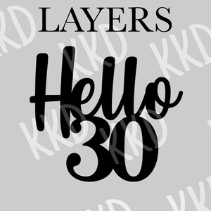 Hello 30 SVG, 30th Birthday SVG Bundle, 30 PNG, Birthday Svg, Cake ...