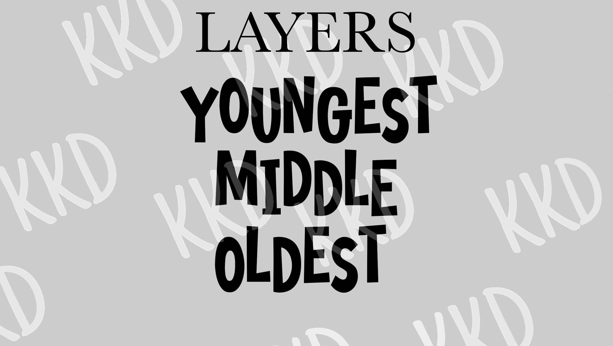 Oldest Middle Youngest SVG Shirt Designs for Kids SVG HTV | Etsy