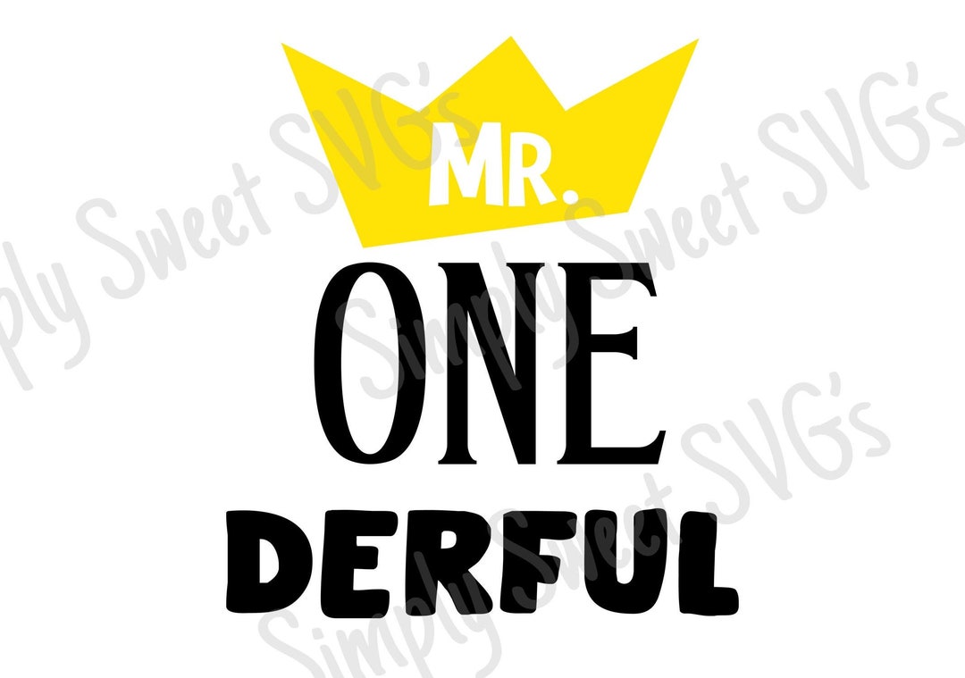 Mr One Derful SVG, First Birthday Outfit SVG, 1st Birthday SVG, Mr ...