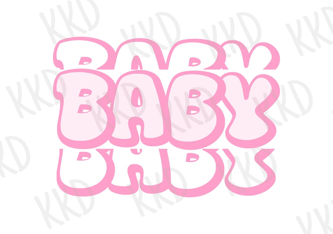Baby Sign SVG, Baby Quote, Bubble Letters, Pink Baby Sign, Digital ...