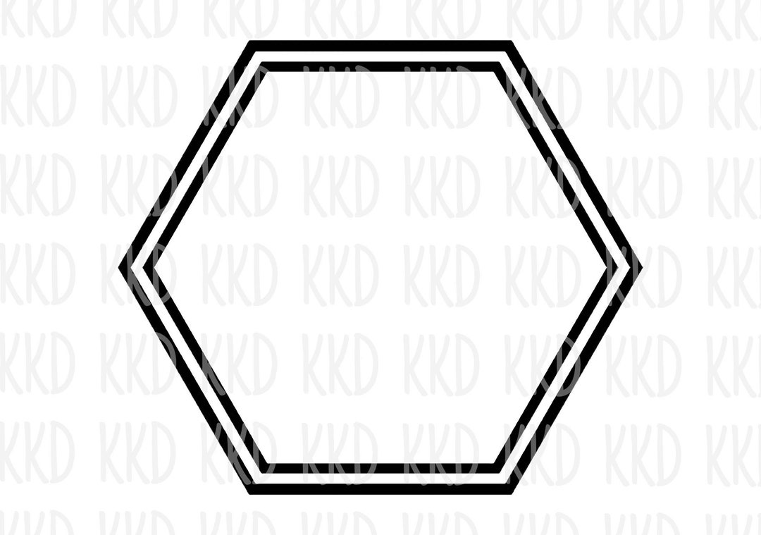 Double Hexagon Frame SVG: Geometric Border Cut File (digital Download ...