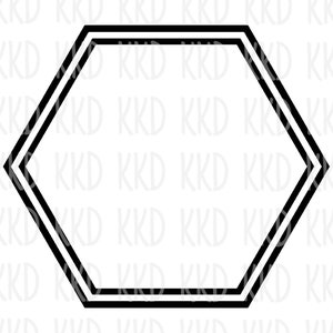 Double Hexagon Frame SVG: Geometric Border Cut File (digital Download ...