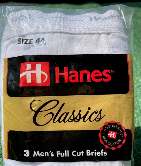 New Vintage 1993 Hanes Classics 3 Pair Full Cut White… - Gem