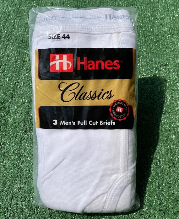 New Vintage 1993 Hanes Classics 3 Pair Full Cut White… - Gem