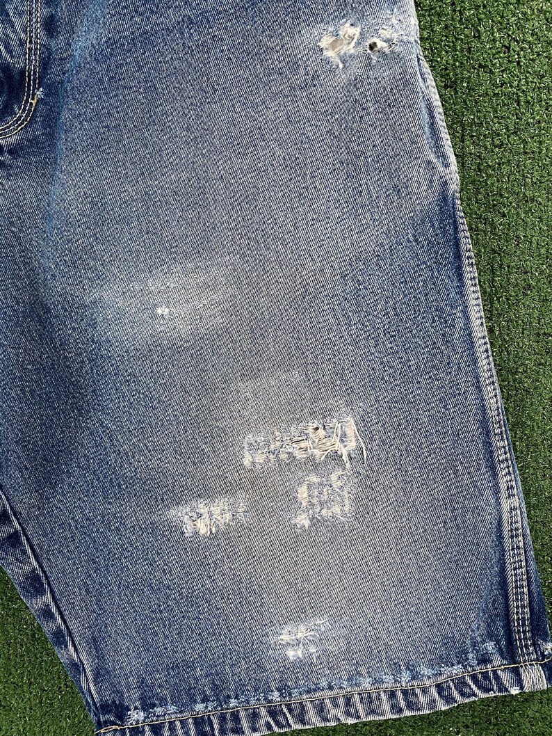 Vintage Y2K Sollo Denim Jean Distressed Shorts Jorts Mens Size 37 - Etsy