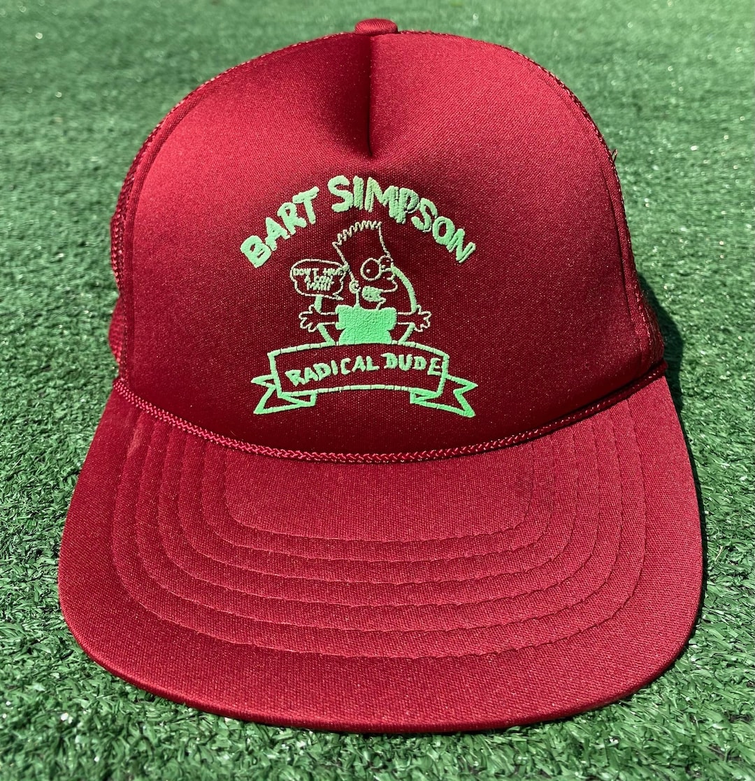 Rare VTG 90’s Bart Simpson Radical Dude Glow N Dark Trucker Snapback ...