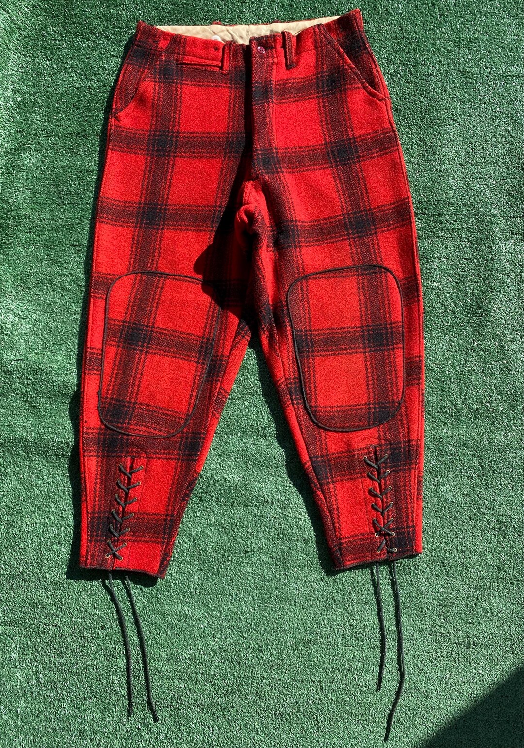 60s JC Higgins Sears Wool Plaid Double Knee Knickerbocker Distressed ...