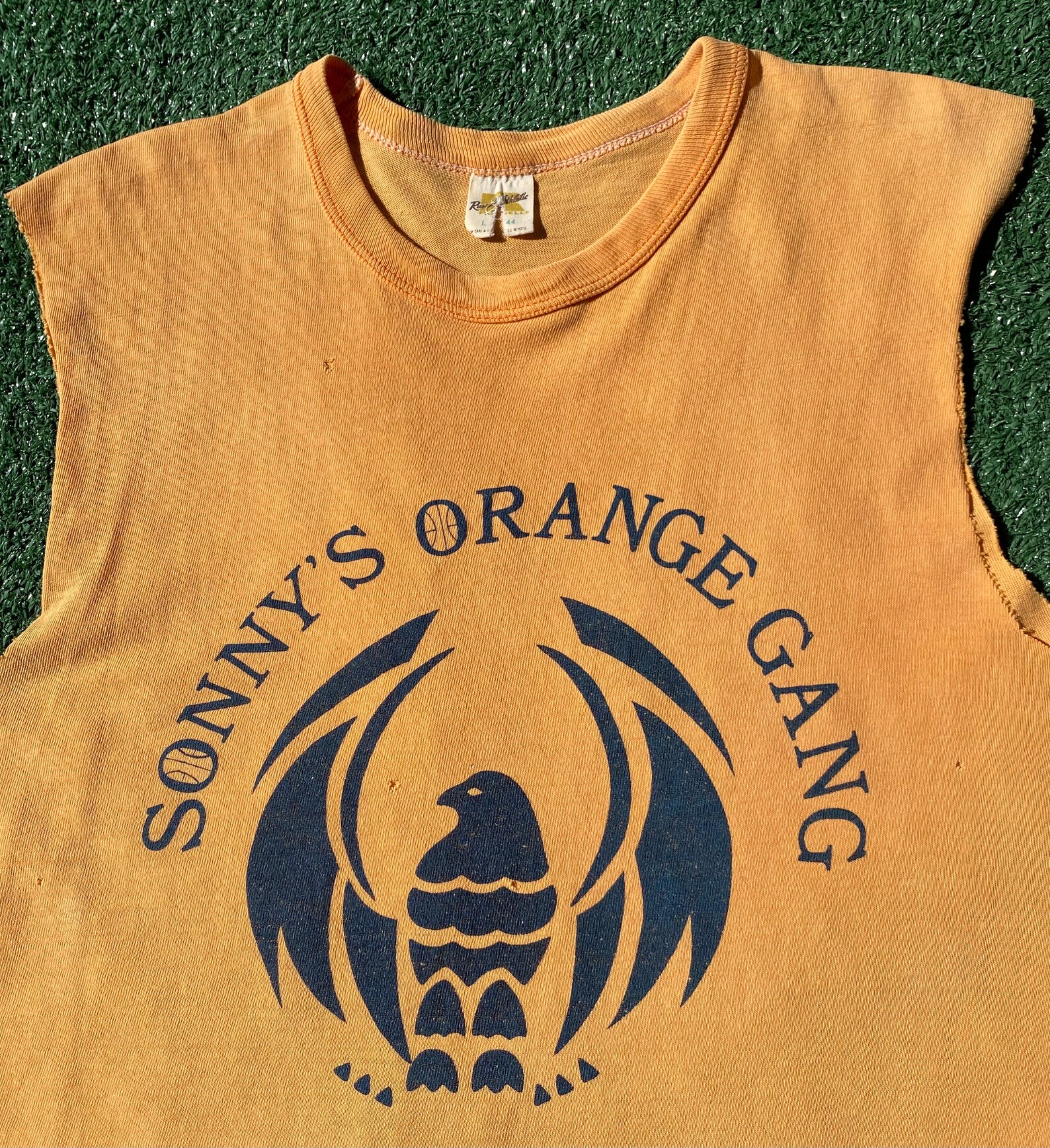 70’s Russell Athletic Gold Tag Sonny Gang Distressed Sleeveless T Shirt ...