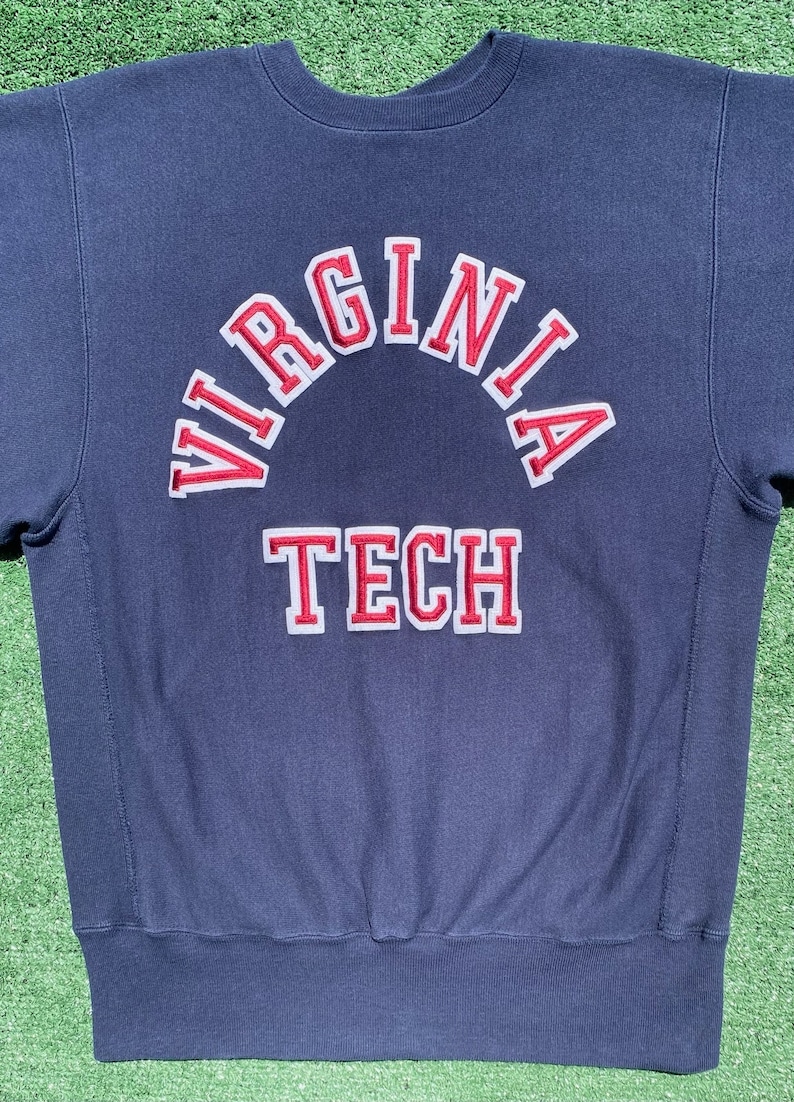 VTG 80’s Champion Reverse Weave Virginia Tech Sweatshirt Men’s Large ...