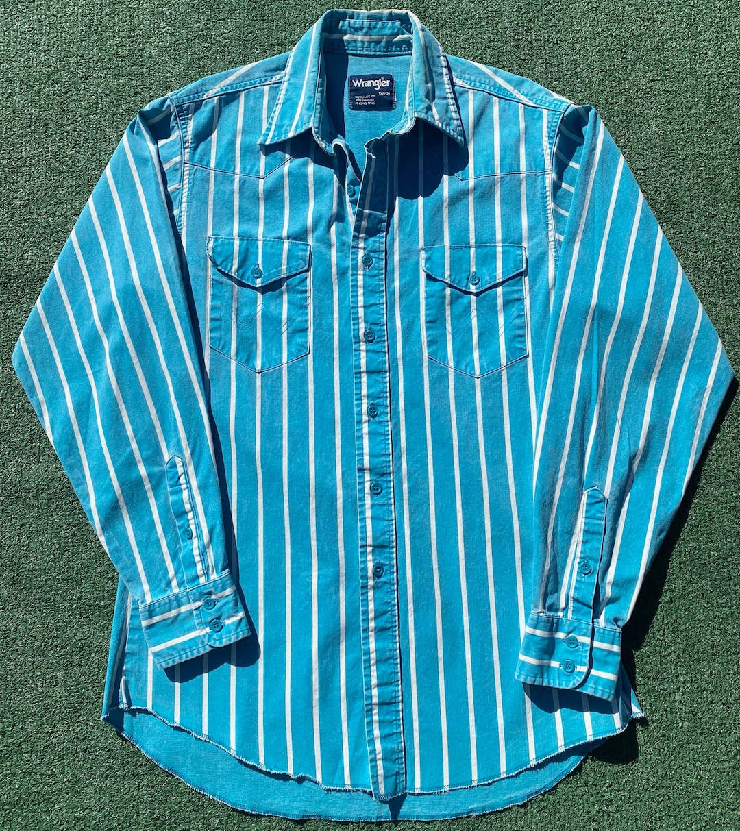 VTG 90s Wrangler Brushpopper X-long Tails Turquoise Striped - Etsy