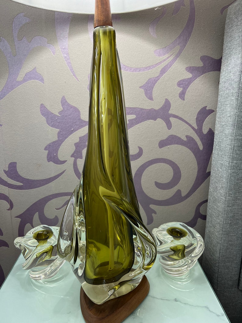 Chalet Glass Lamps pair - Etsy