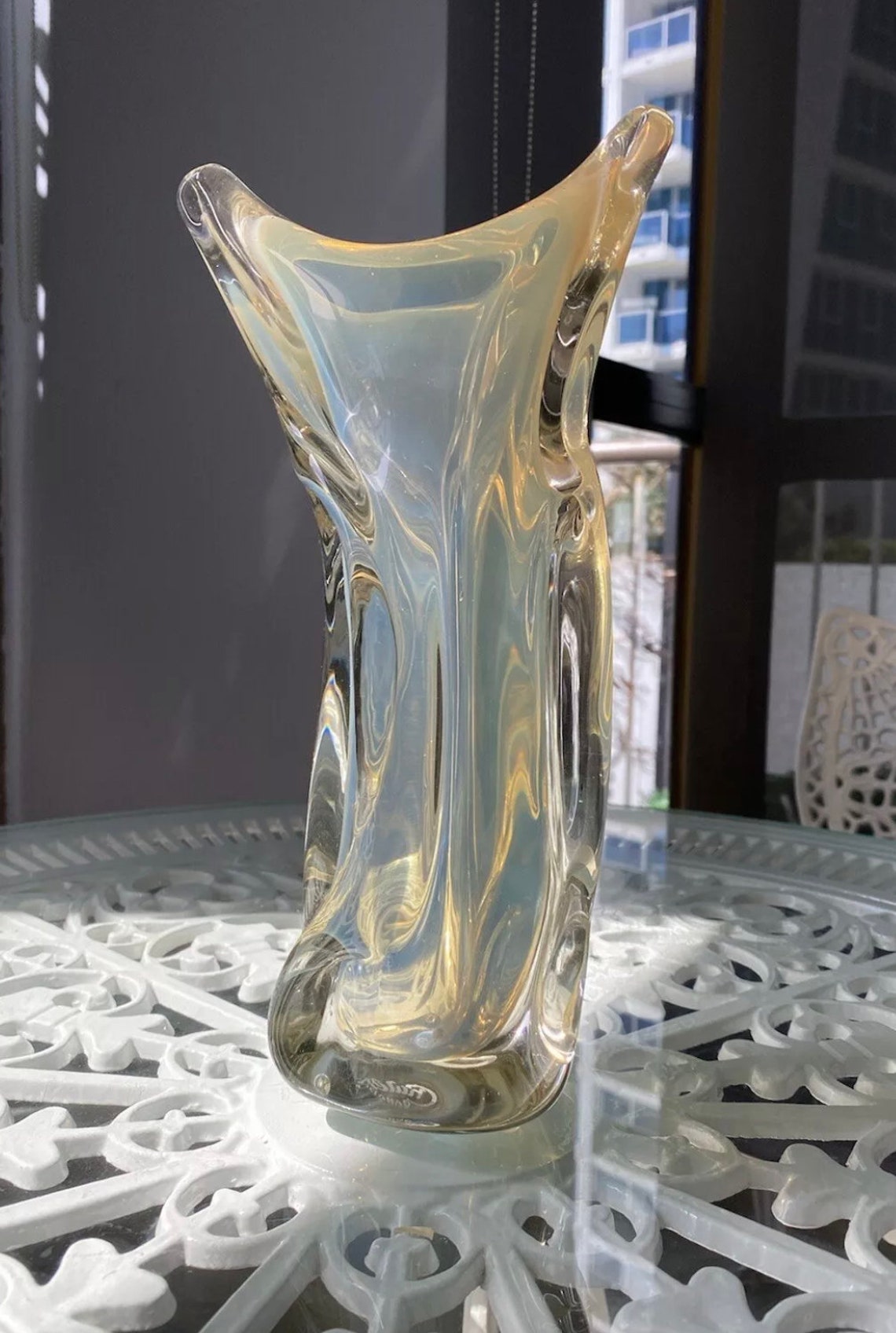 Rare Chalet Glass Vase Signed - Etsy Canada