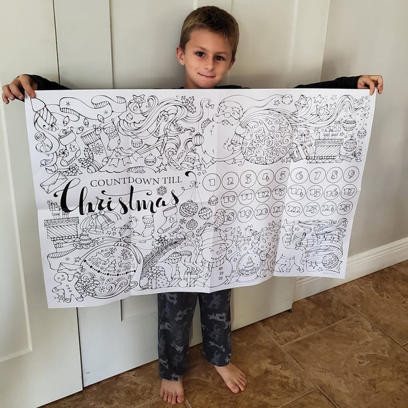 Colorable 36"x24" Countdown Till Christmas Poster - Etsy