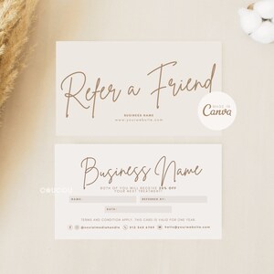 Editable Refer a Friend Card Template, Customer Loyalty Referral Cards ...