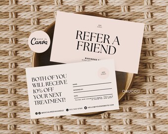 Printable Referral Card Template, Editable Refer a Friend Card, Salon ...