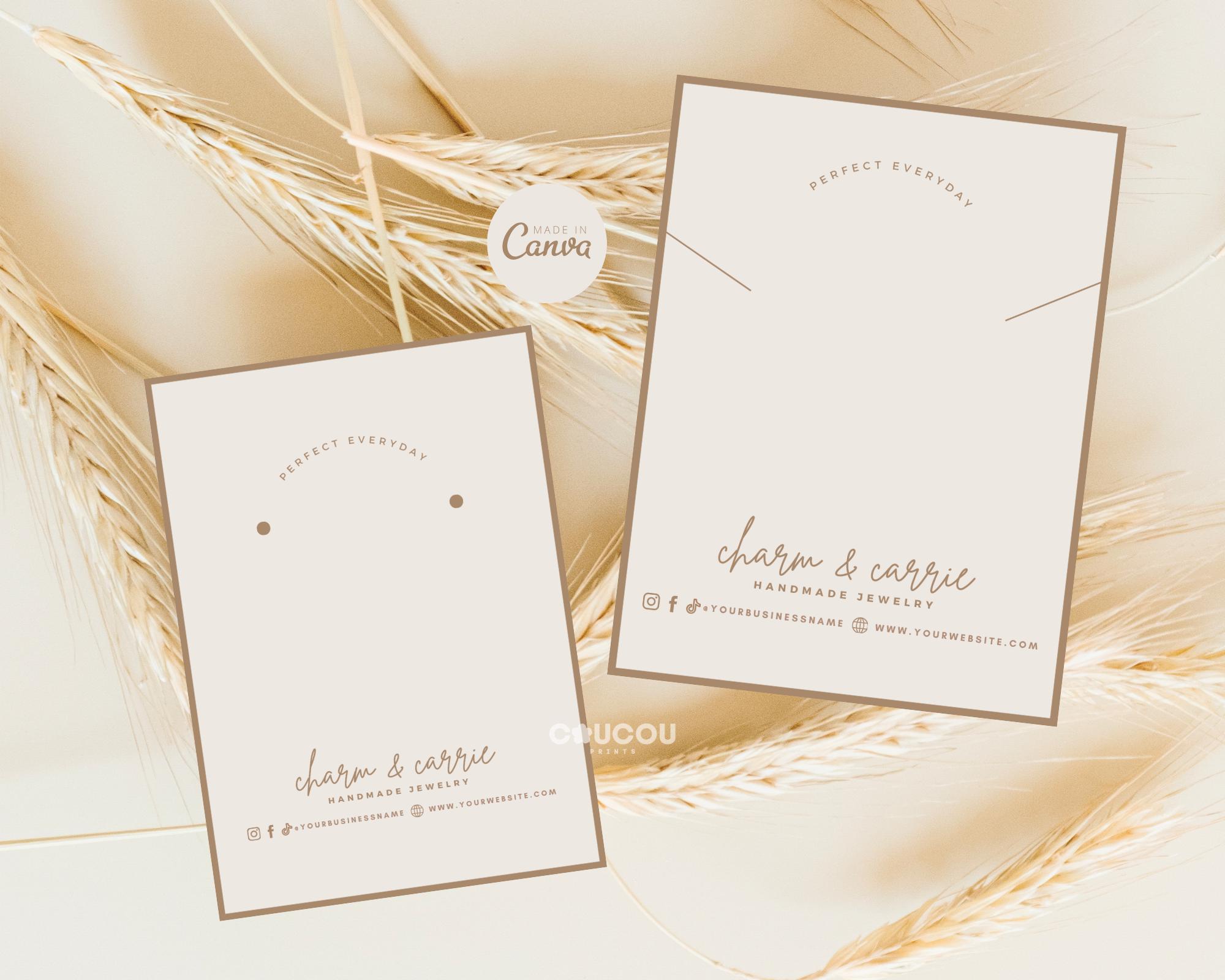 Editable Minimal Jewelry Display Card, Necklace Display Card, Printable ...