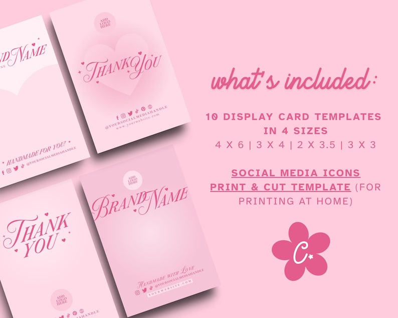 Pink Display Card Templates Canva, DIY Jewelry Product Display Cards ...
